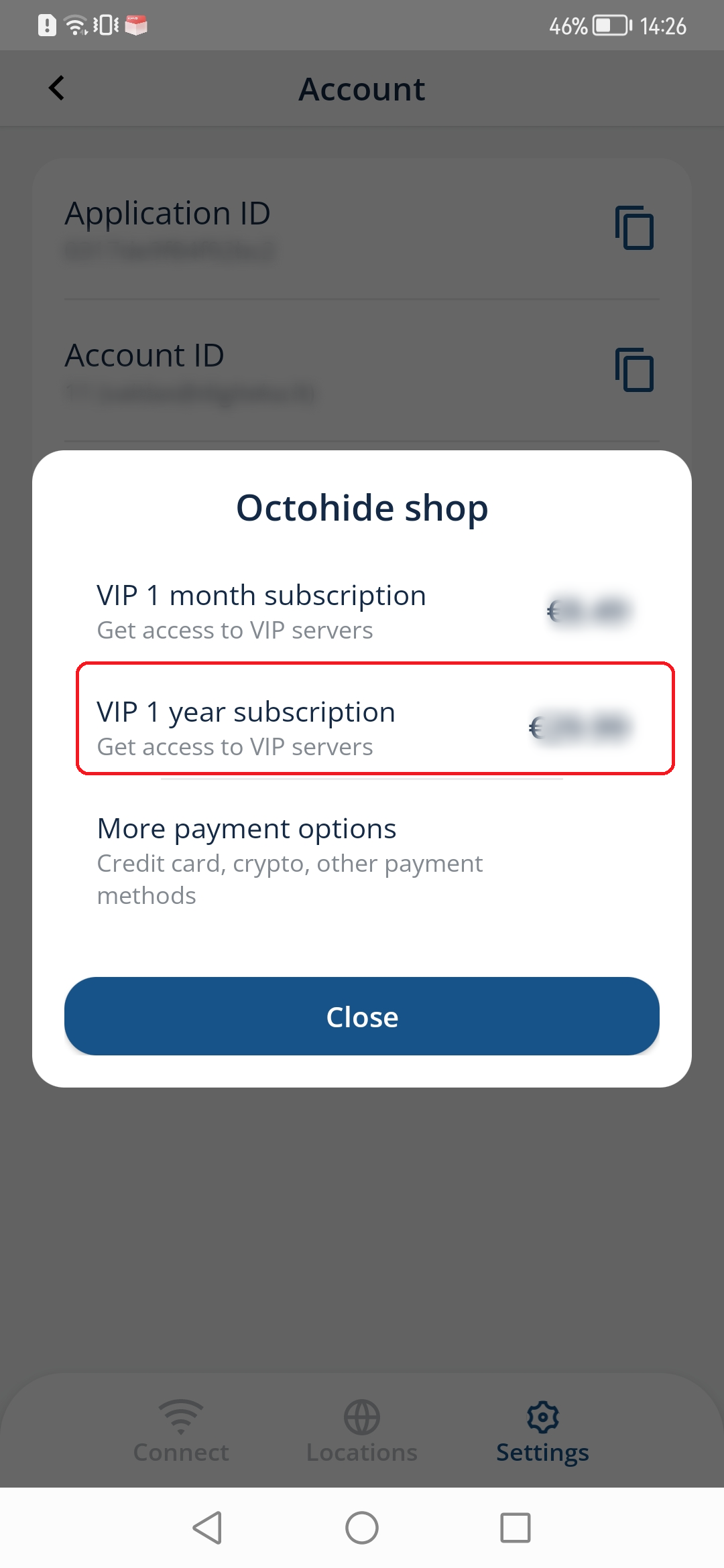 How to Purchase VIP Subscription (Android) - Octohide VPN